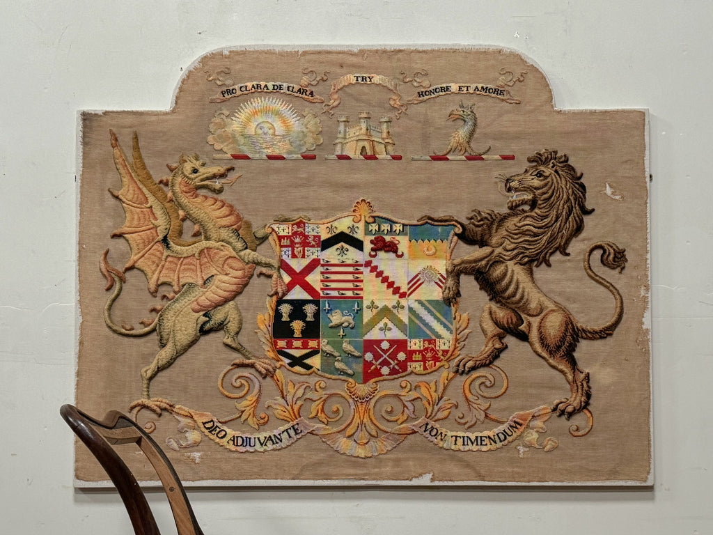 An Early 19th Century Needlepoint Armorial Crest – Rebecca Christie Miller
