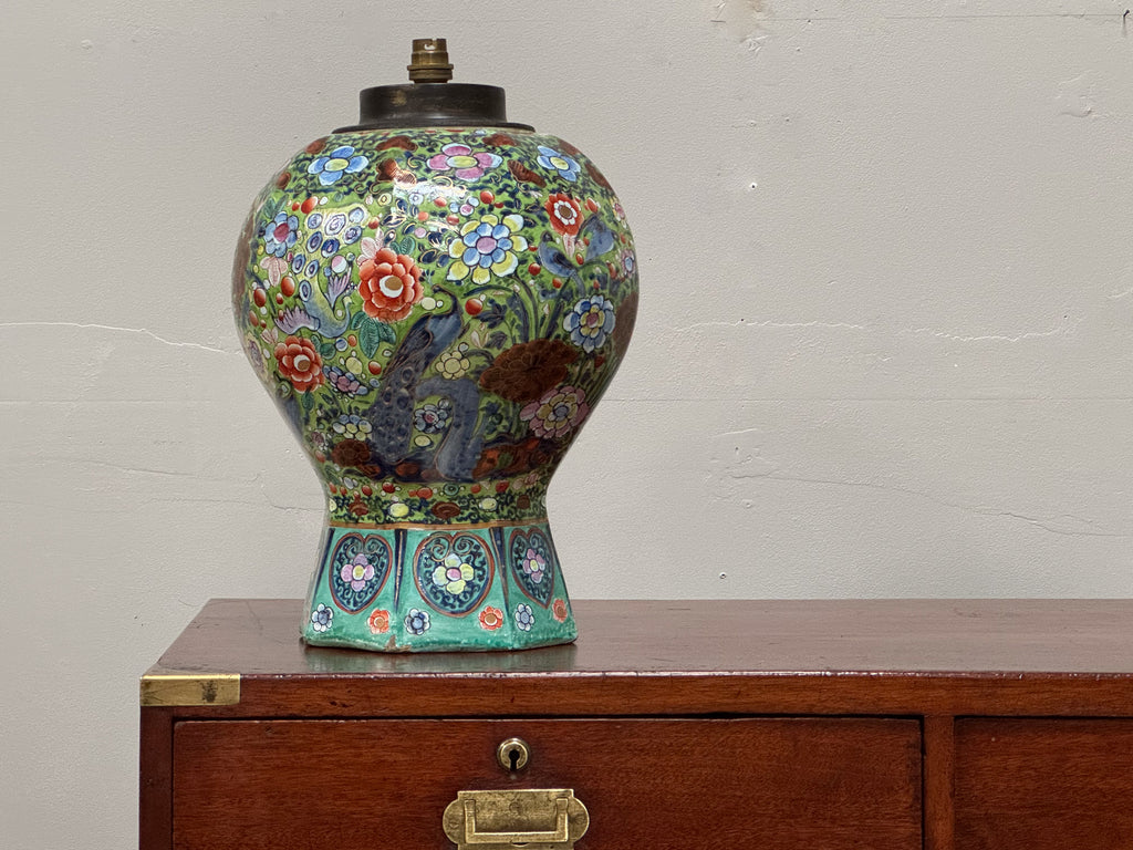 An 18th Century Clobbered Delftware Lamp – Rebecca Christie Miller