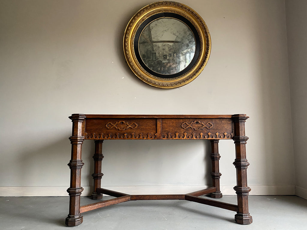 Late 19th Century Gothic Revival Oak Desk – Rebecca Christie Miller